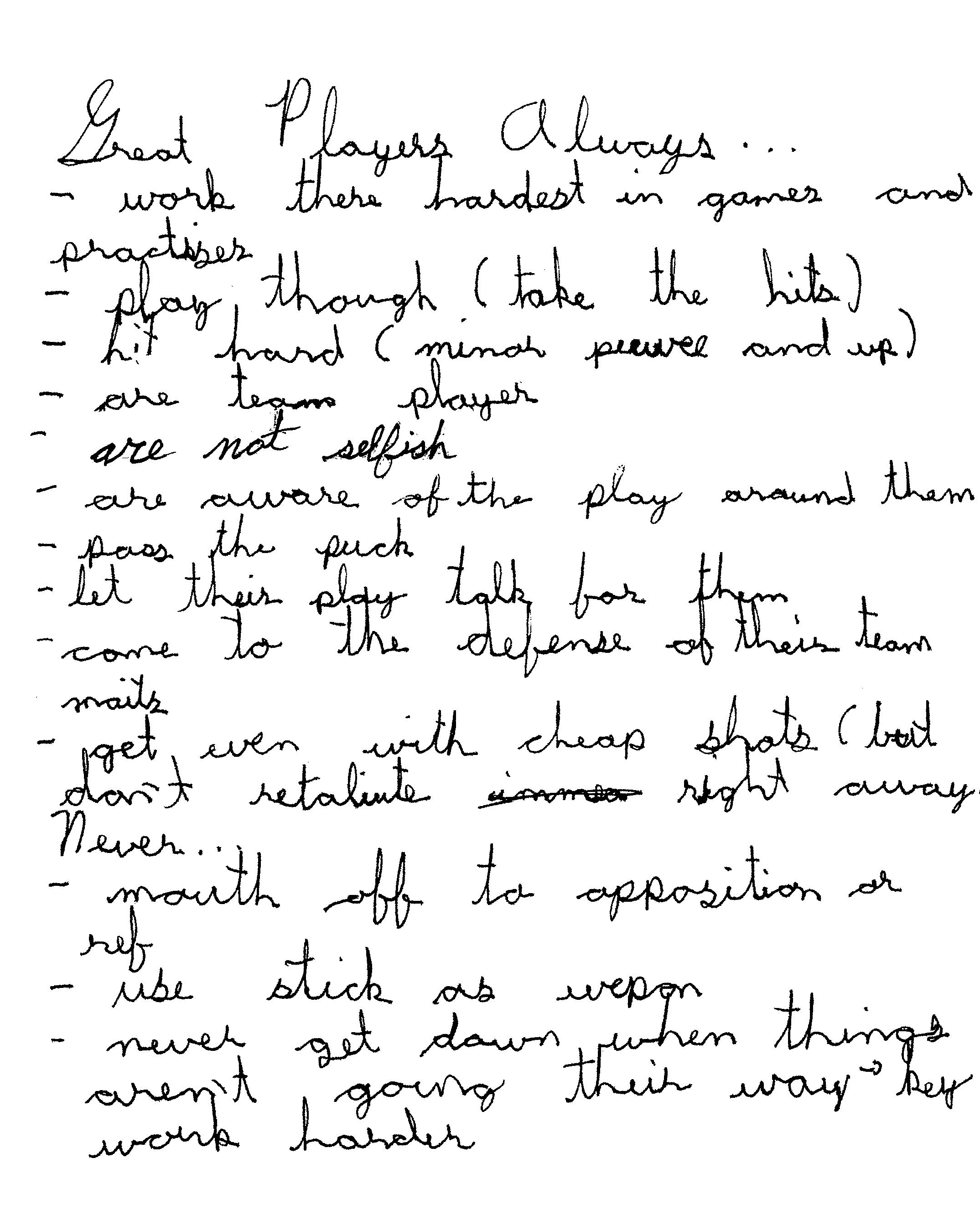 Mike’s Rules – Rules For A Hockey Player – And Maybe Some For Life ...